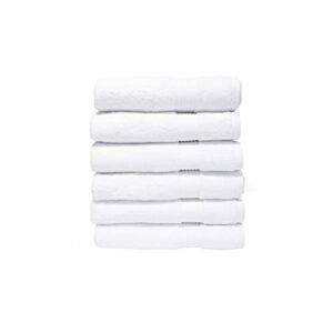 bokser home hospitality victory hand towels, luxury quality for bathroom, home, spa and more, 627 gsm, 100% combed cotton providing a soft, luxurious feel, 16" x 30” (pack of 6)