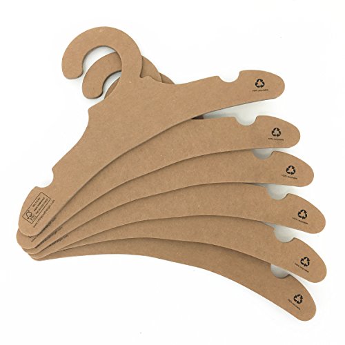 50Pack Koobay 11" Brown Eco Paper Cardboard Recycling Children Cloth Hangers for Baby Pet Kid's Coat