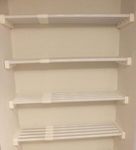 ez shelf - diy expandable linen closet kit - four 28"-48" expandable shelves - white