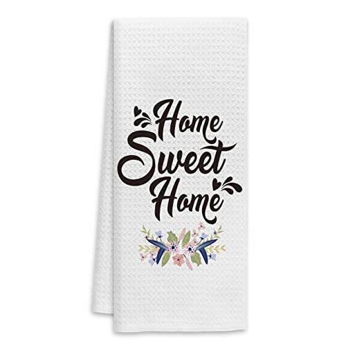 Home Sweet Home Flowers Tea Towel Kitchen Towels Dishcloths Hand Towels,Housewarming Towels Kitchen Towels Dish Towels Hand Towels,Gifts for New House New Apartment Women Men Families