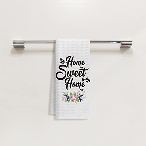 Home Sweet Home Flowers Tea Towel Kitchen Towels Dishcloths Hand Towels,Housewarming Towels Kitchen Towels Dish Towels Hand Towels,Gifts for New House New Apartment Women Men Families