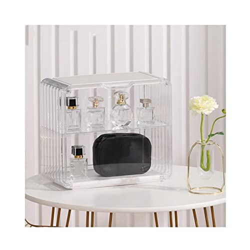 Purse Organizer for Closet, Handbag Storage Organizer, Acrylic Box for Hats, Clear Sunglasses Organizer, Figure Display Case, White Stackable Acrylic Case Organizer with Magnetic Door