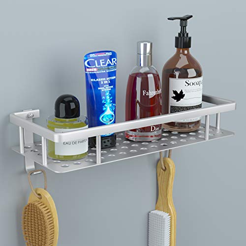 SUBTRACTION Shower Shelf No Drilling Wall Mount Bathroom Rack, Aluminum Shower Caddy, Square Shower Organizer Storage Basket for Shampoo