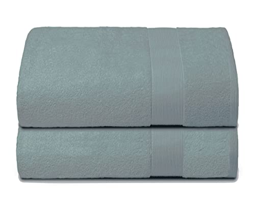 Belizzi Home Premium Cotton Oversized 2 Pack Bath Sheet 35x70 - 100% Pure Cotton - Ideal for Everyday use - Ultra Soft & Highly Absorbent - Machine Washable - Jade