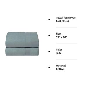 Belizzi Home Premium Cotton Oversized 2 Pack Bath Sheet 35x70 - 100% Pure Cotton - Ideal for Everyday use - Ultra Soft & Highly Absorbent - Machine Washable - Jade