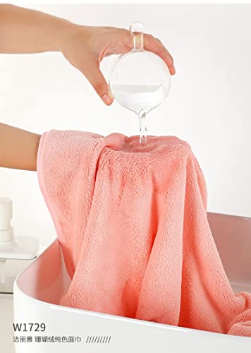 Salon and homeuse Soft Towel Coral Velvet(12-Pack, 14x29 inches) Quick-Dry Soft and Super Absorbent Microfiber Polyester Gym Hand Towel (Pink, Coral Velvet)