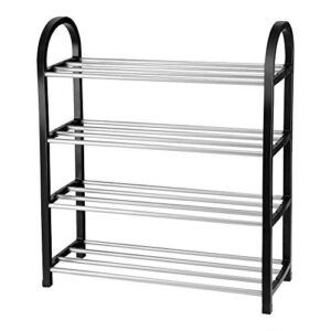 fdit shoe rack organizer storage bench plastic & aluminum metal standing shoe rack diy shoes storage shelf home organizer organize your closet cabinet entryway no tools required(501958cm)