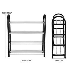 Fdit Shoe Rack Organizer Storage Bench Plastic & Aluminum Metal Standing Shoe Rack DIY Shoes Storage Shelf Home Organizer Organize Your Closet Cabinet Entryway No Tools Required(501958CM)