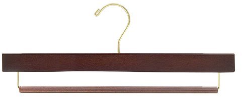 Walnut Pant Hanger w/Non-Slip Bar [ Bundle of 25 ]