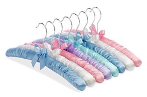 whitmor satin pastel-set of 8 padded hanger, 8 count