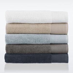 Nate Home by Nate Berkus 100% Cotton Terry 2-Piece Extra Large Bath Sheet Towel Set | 608 GSM, Ultra Soft, Thick Absorbent Towels for Bathroom from mDesign - Set of 2, Charcoal (Dark Gray)