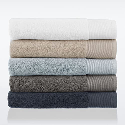 Nate Home by Nate Berkus 100% Cotton Terry 2-Piece Extra Large Bath Sheet Towel Set | 608 GSM, Ultra Soft, Thick Absorbent Towels for Bathroom from mDesign - Set of 2, Charcoal (Dark Gray)