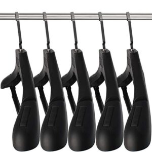 plastic extra wide suit hangers, pack of 15, width: 17.7",notched shoulders & swivel hooks, black