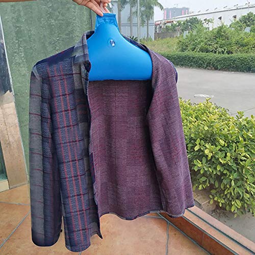 Meideli 5Pcs Inflatable Clothing Hanger, Foldable Clothes Hanger Rack Non Slip Portable Coat Holder for Travel/Outdoor/Camping, Rounded Edges 17.72 * 8.66 * 4.72 inch Blue