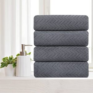 4 Pack Large Bath Towels Set 35"x70" Grey Oversized Bath Sheet Chair Towels, 600 GSM Ultra Soft & Absorbent Towels for Bathroom, Quick Dry Towel for Gym Hotel Camp Pool