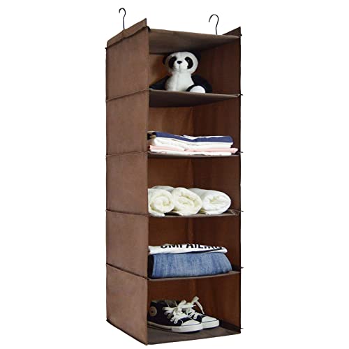 DonYeco 5-Shelf Hanging Storage Closet Organizer, Oxford Rv Storage and Organization for Wardrobe, Inside, Camper Accessories, Nursery, Baby Room