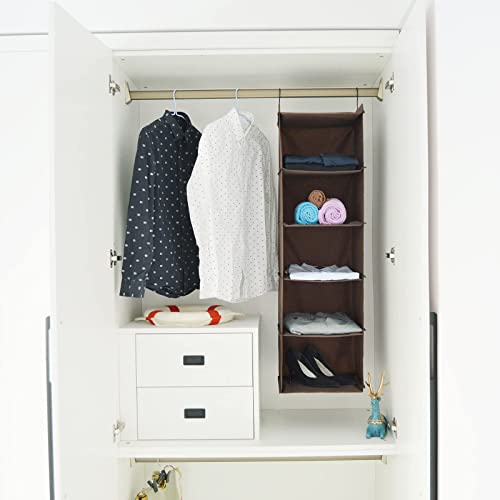 DonYeco 5-Shelf Hanging Storage Closet Organizer, Oxford Rv Storage and Organization for Wardrobe, Inside, Camper Accessories, Nursery, Baby Room