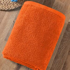 NINE WEST Oversized Luxury Terry Bath Sheet, Soft & Plush 40x80 Inch Extra Large Jumbo Bath Towels, 100% Turkish Cotton (Orange)