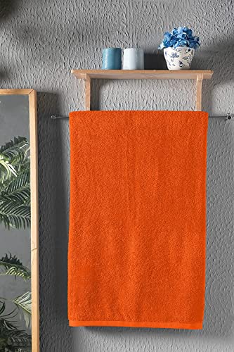 NINE WEST Oversized Luxury Terry Bath Sheet, Soft & Plush 40x80 Inch Extra Large Jumbo Bath Towels, 100% Turkish Cotton (Orange)