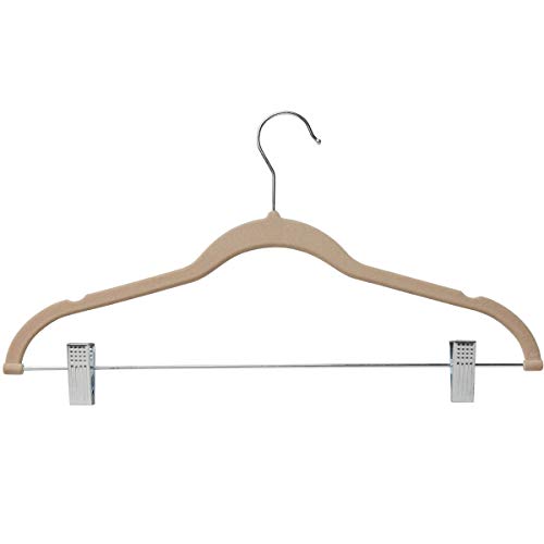 Home-it 10 Pack Clothes Hangers with clips - IVORY Velvet Hangers for skirt hangers - Clothes Hanger - pants hangers - Ultra Thin No Slip