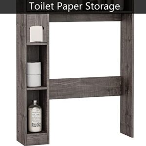 Furniouse Over The Toilet Storage Cabinet, 6-Tier Bathroom Rack Over The Toilet, Toilet Organizer Rack, Bathroom Shelf, and Cabinet with Sliding Barn Door for Bathroom, Restroom, Laundry