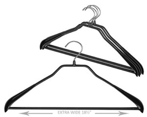 mawa by reston lloyd bodyform series non-slip space-saving extra wide clothes hanger with bar for pants