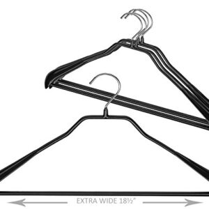 Mawa by Reston Lloyd BodyForm Series Non-Slip Space-Saving Extra Wide Clothes Hanger with Bar for Pants