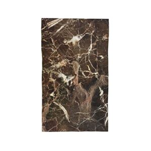 dark brown marble texture luxury hand towels set of 2, super-absorbent ultra soft bathroom towel kitchen dish washcloth for bathroom kitchen yoga gym decor 27.5x15.7 inch