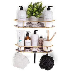 luxecaddy shower caddy , corner shower caddy ,shower organizer, shower shelves inserts for bathroom organization, gold