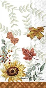 paper hand towels for bathroom guest towels disposable, fall decor paper napkins decorative autumn farmhouse bathroom hand towels leaves and sunflower décor pak 32, orange