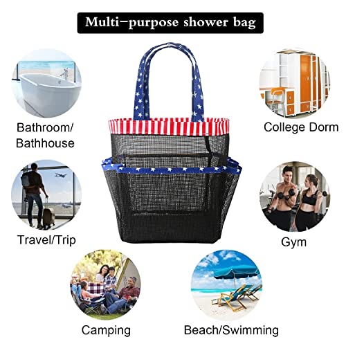 LCXYYY Mesh Shower Caddy, Portable Shower Bag Tote Hanging Toiletry for Bathroom Gym Travel Beach& Camping Dorm with Handle