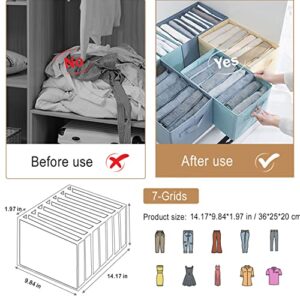 KIHONI Clothes Organizer for Folded Clothes Drawer Organizers for Clothing Closet Organizers and Storage Wardrobe Clothes Organizer for Jeans Pants, T-shirt, Dress (Built-in PP Board)