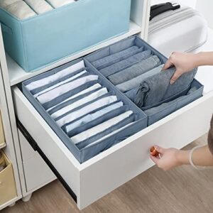 KIHONI Clothes Organizer for Folded Clothes Drawer Organizers for Clothing Closet Organizers and Storage Wardrobe Clothes Organizer for Jeans Pants, T-shirt, Dress (Built-in PP Board)