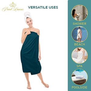 Pearl Linens Cotton Bath Sheet Pack of 2, Oversize Bath Towels Two Pack, Quick Dry, Absorbant, Super Soft Bath Sheet for Hotel, Spa | Teal Bath Sheet, Bath Towel 35 X 70 inches