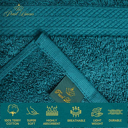 Pearl Linens Cotton Bath Sheet Pack of 2, Oversize Bath Towels Two Pack, Quick Dry, Absorbant, Super Soft Bath Sheet for Hotel, Spa | Teal Bath Sheet, Bath Towel 35 X 70 inches