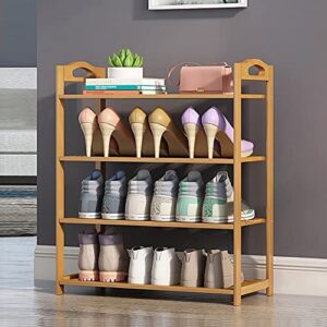 w.cabin 4 tier bamboo shoe rack,shoe organizer free standing entryway shoe tower shelf,multi-function storage organizer boots storage shelf home furniture modern，bamboo