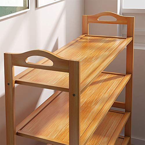 W.CABIN 4 Tier Bamboo Shoe Rack,Shoe Organizer Free Standing Entryway Shoe Tower Shelf,Multi-function Storage Organizer Boots Storage Shelf Home Furniture Modern，Bamboo