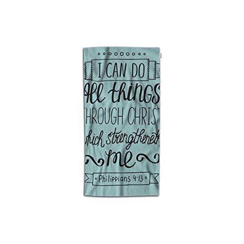 Moslion Bible Verse Hand Towels 30Lx15W Inch with I Can Do All Things Through Christ Christian Lettering Quote Hand Towels Kitchen Hand Towels for Bathroom Soft Polyester-Microfiber