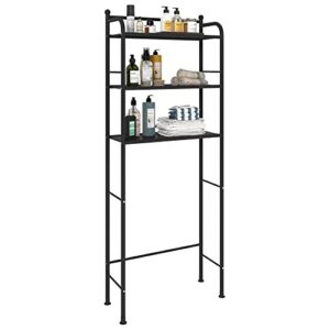 fkuo 3-tier metal bathroom storage rack over the toilet storage shelves bathroom organizer finishing shelf,saver space (matte black)