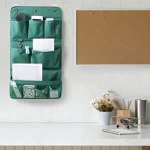 Home Hanging Storage Bag Bathroom Accessories Wall Door Back Wardrobe Dormitory Makeup Organizer Fabric Kitchen Accessories Multifunctional Storage Bag with Wall Hooks (Green)