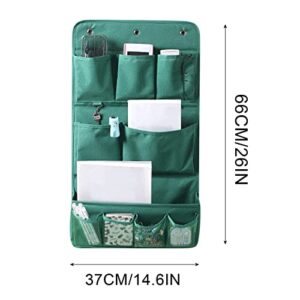 Home Hanging Storage Bag Bathroom Accessories Wall Door Back Wardrobe Dormitory Makeup Organizer Fabric Kitchen Accessories Multifunctional Storage Bag with Wall Hooks (Green)