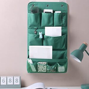 Home Hanging Storage Bag Bathroom Accessories Wall Door Back Wardrobe Dormitory Makeup Organizer Fabric Kitchen Accessories Multifunctional Storage Bag with Wall Hooks (Green)