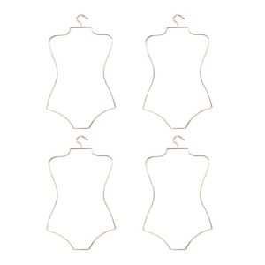 gazechimp 4pcs metal wire body shape bikini swimsuit hanger girls unisex wardrobe organizer coat rack clothing hanger for bedroom home cloakroom closet