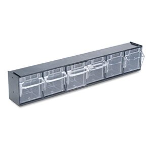 def20604op - tilt bin plastic storage system w/6 bins