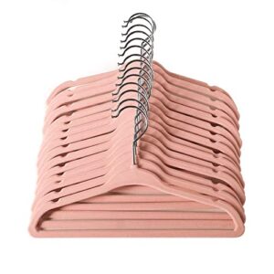 mangotree baby hangers, childrens hangers kids coat hangers with ultra thin & non-slip design 15 pack (pink)