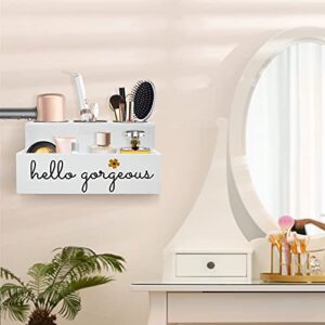 Unistyle Hello Gorgeous Hair Tool Organizer for Bathroom,Blow Dryer Holder Hair Tools Styling Supplies Organizer Bathroom Organizer Countertop Vanity Organizer for Accessories, Makeup, Toiletries