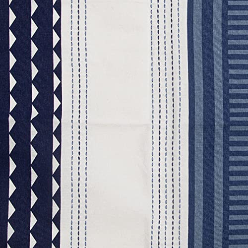 Foreside Home & Garden Blue Abstract Pattern 27 x 18 Inch Woven Cotton Kitchen Tea Towel with Hand Sewn Tassels