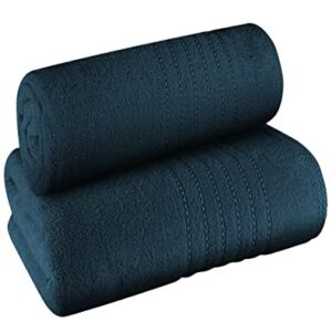 Oxycott 100% Cotton Set of 2 Bath Sheets Oversized 33x68 Ultra Soft Absorbent Quick Dry Durable Extra Large Bath Sheets for Bathroom - Hotel Quality Luxury Set Bath Sheet Towels 2 Pack Teal