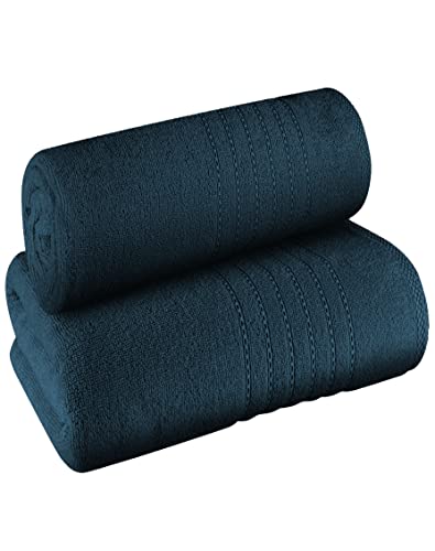 Oxycott 100% Cotton Set of 2 Bath Sheets Oversized 33x68 Ultra Soft Absorbent Quick Dry Durable Extra Large Bath Sheets for Bathroom - Hotel Quality Luxury Set Bath Sheet Towels 2 Pack Teal