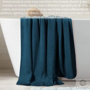 Oxycott 100% Cotton Set of 2 Bath Sheets Oversized 33x68 Ultra Soft Absorbent Quick Dry Durable Extra Large Bath Sheets for Bathroom - Hotel Quality Luxury Set Bath Sheet Towels 2 Pack Teal